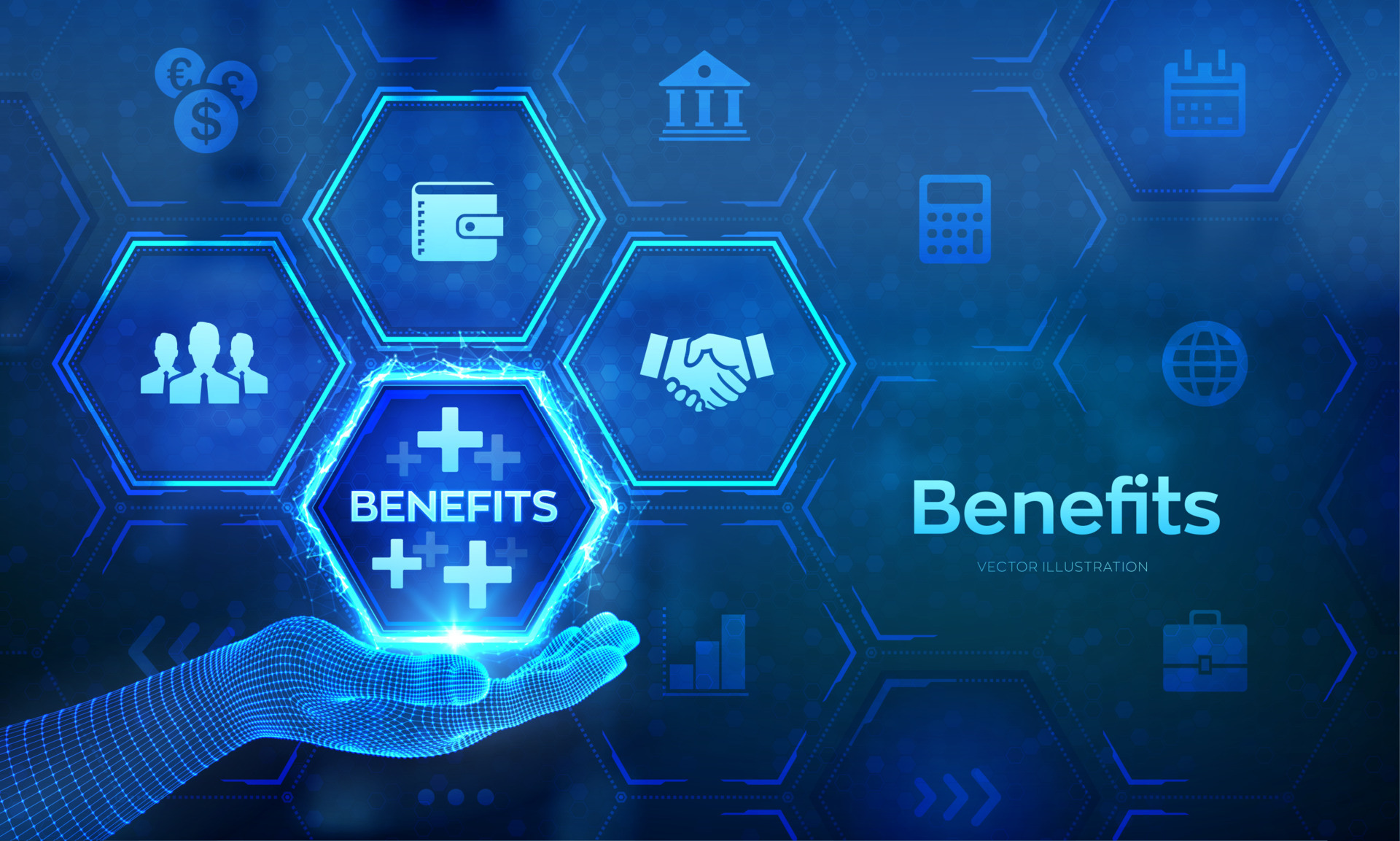 Employee Benefits Help To Get The Best Human Resources Concept On Virtual Screen Business For