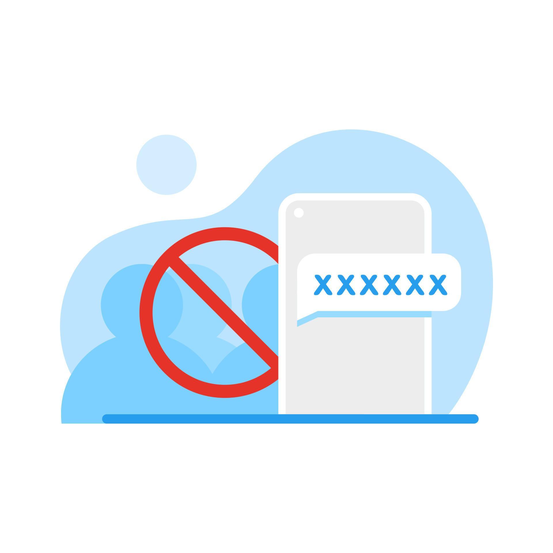 Dont Share One Time Password Otp Or Verification Code Concept Illustration Flat Design Vector