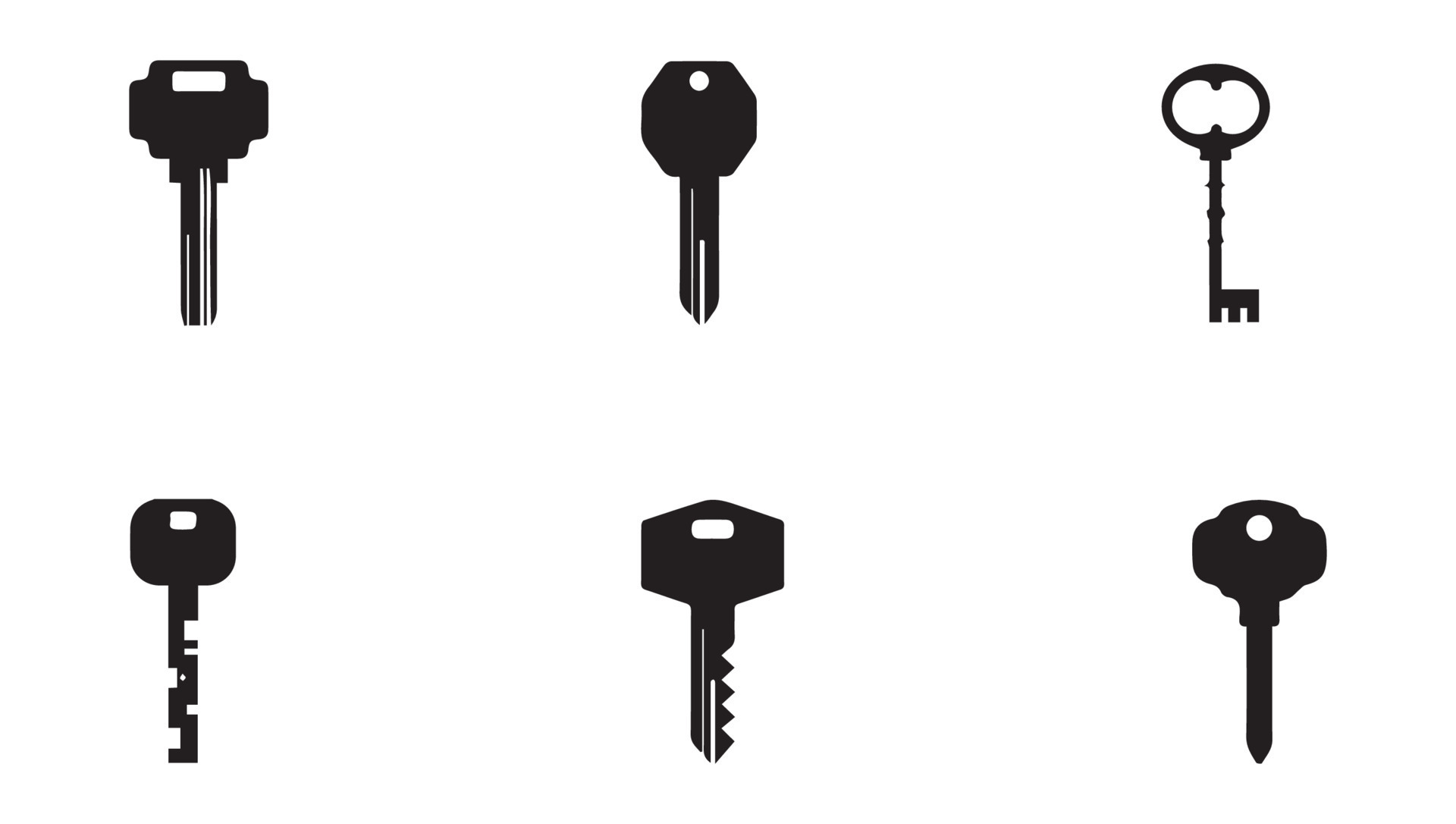 Set of keys silhouettes Free Vector 11537293 Vector Art at Vecteezy
