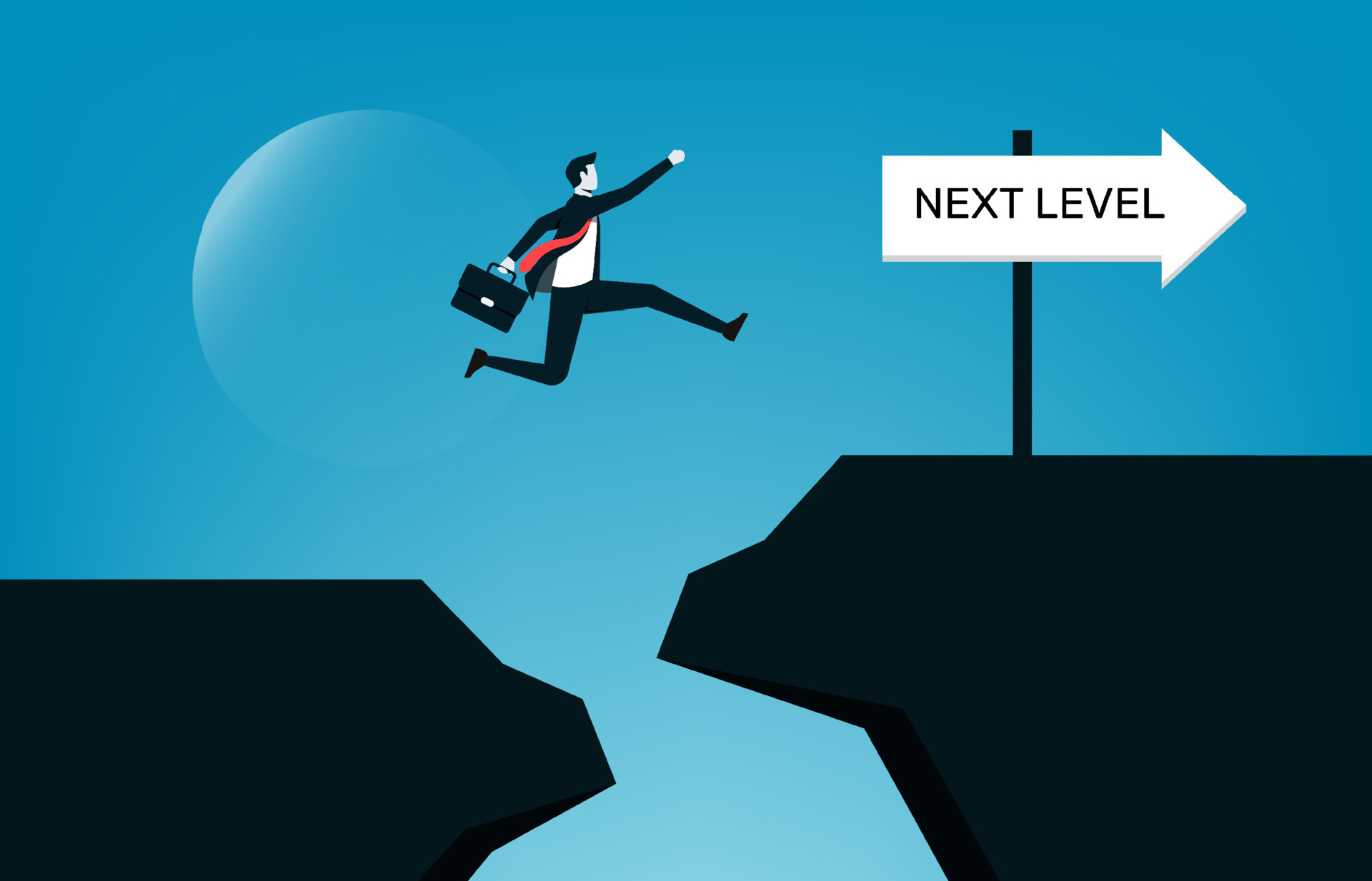Businessman jumping to another cliff to achieve higher level. Better ... Businessman jumping to another cliff to achieve higher level. Better ...