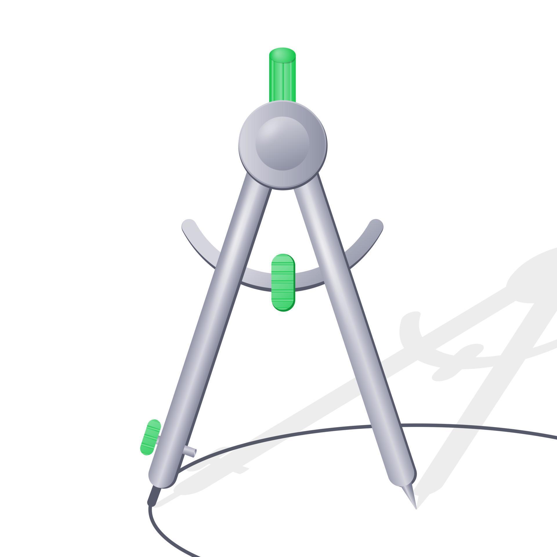 Drafting compass for drawing circles and curves. Caliper tool for ...
