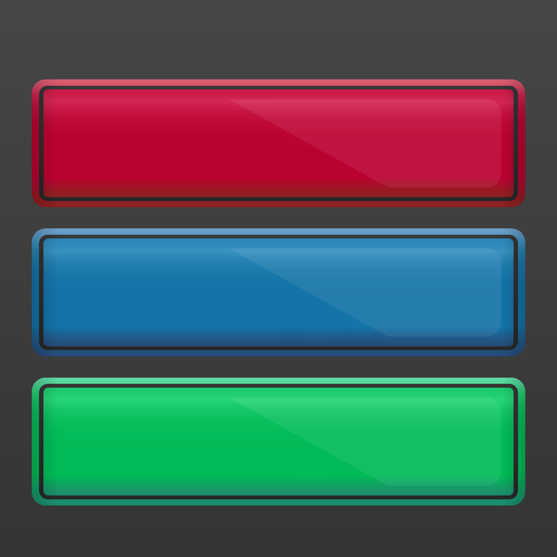 A set of rounded rectangular buttons for a website with a frame ...