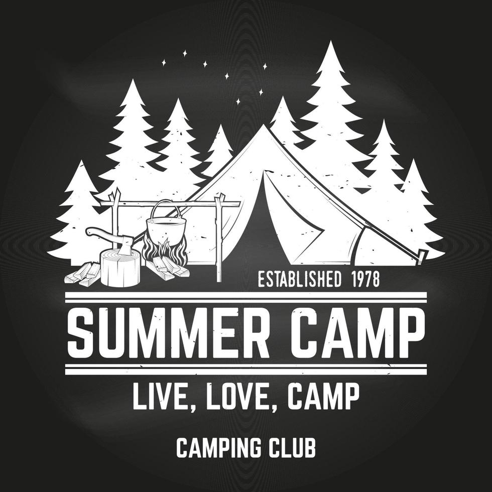 Summer Camp Vector Illustration Concept For Shirt Or Logo Print