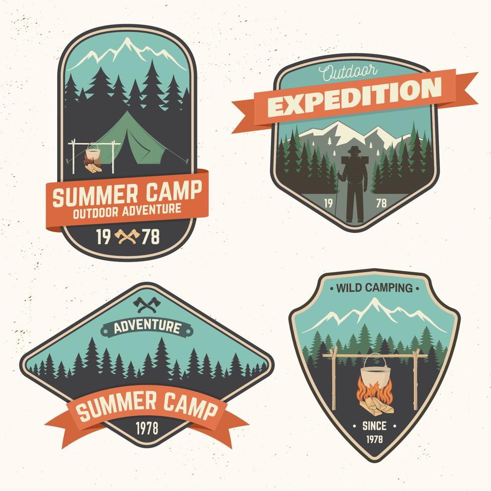 Summer Camp Patch Vector Illustration Concept For Shirt Or Logo