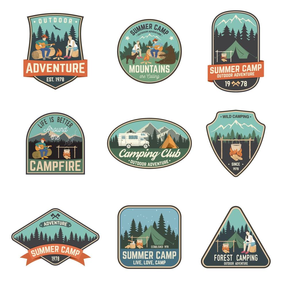 Summer Camp Vector Illustration Concept For Shirt Or Logo Print