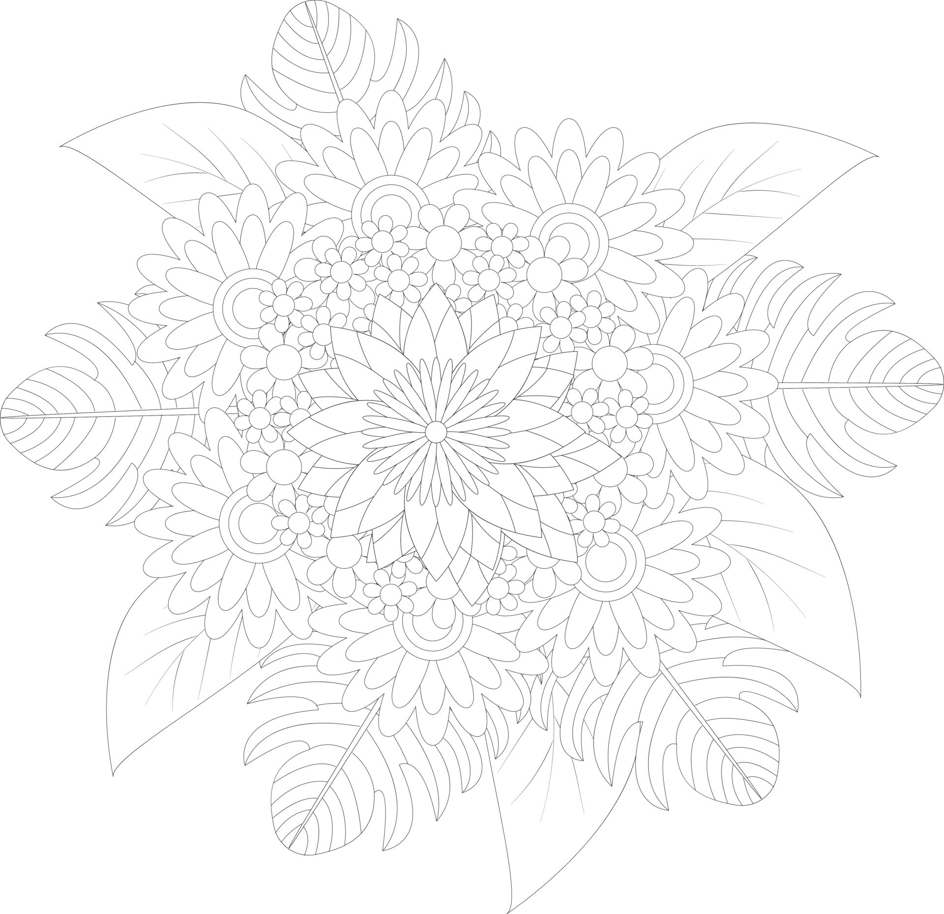 Flower Coloring Pages For Kids And Adults Floral Coloring Pages For flower-coloring-pages-for-kids-and-adults-floral-coloring-pages-for