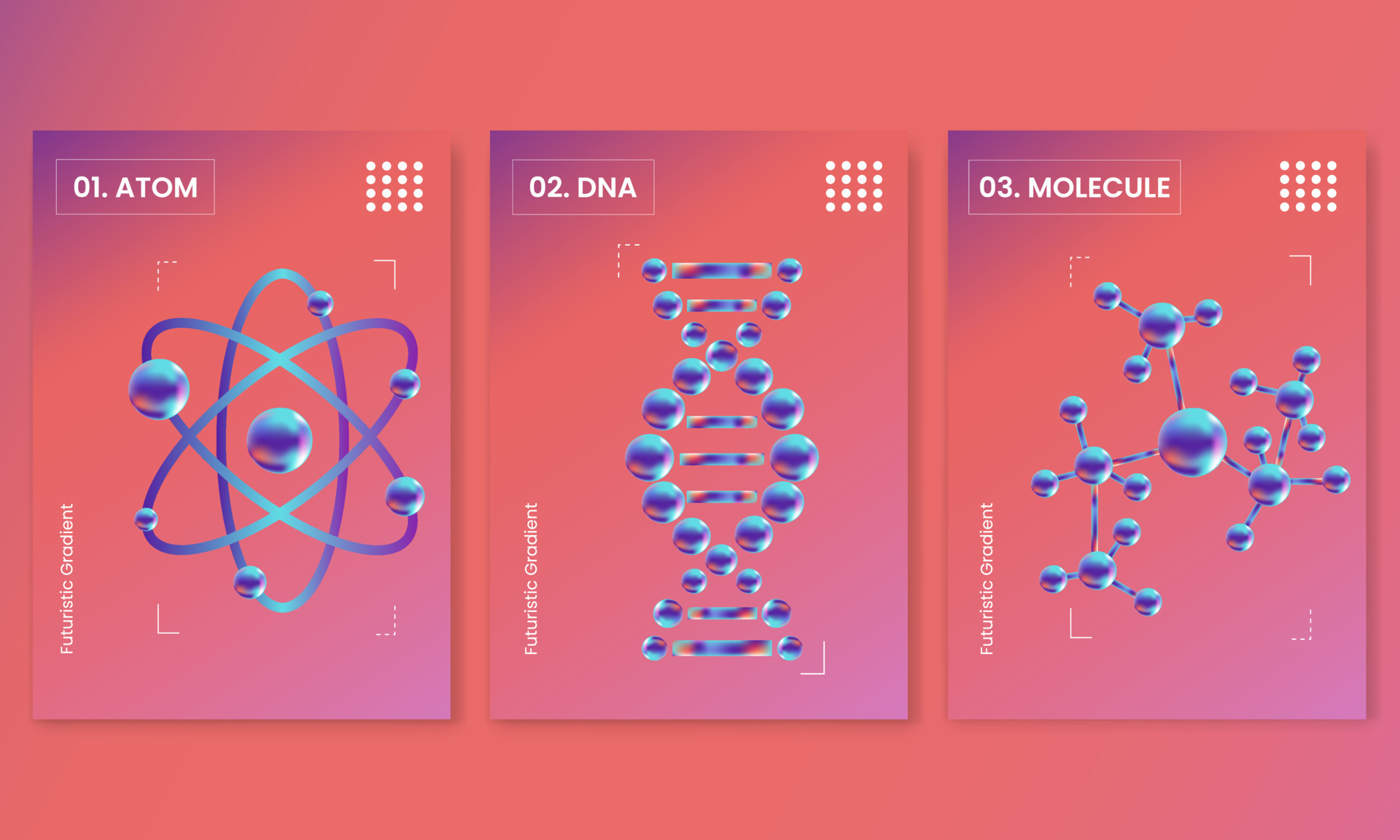 Three Modern Futuristic Gradient Poster For Science Project Applicable Three Modern Futuristic Gradient Poster For Science Project Applicable