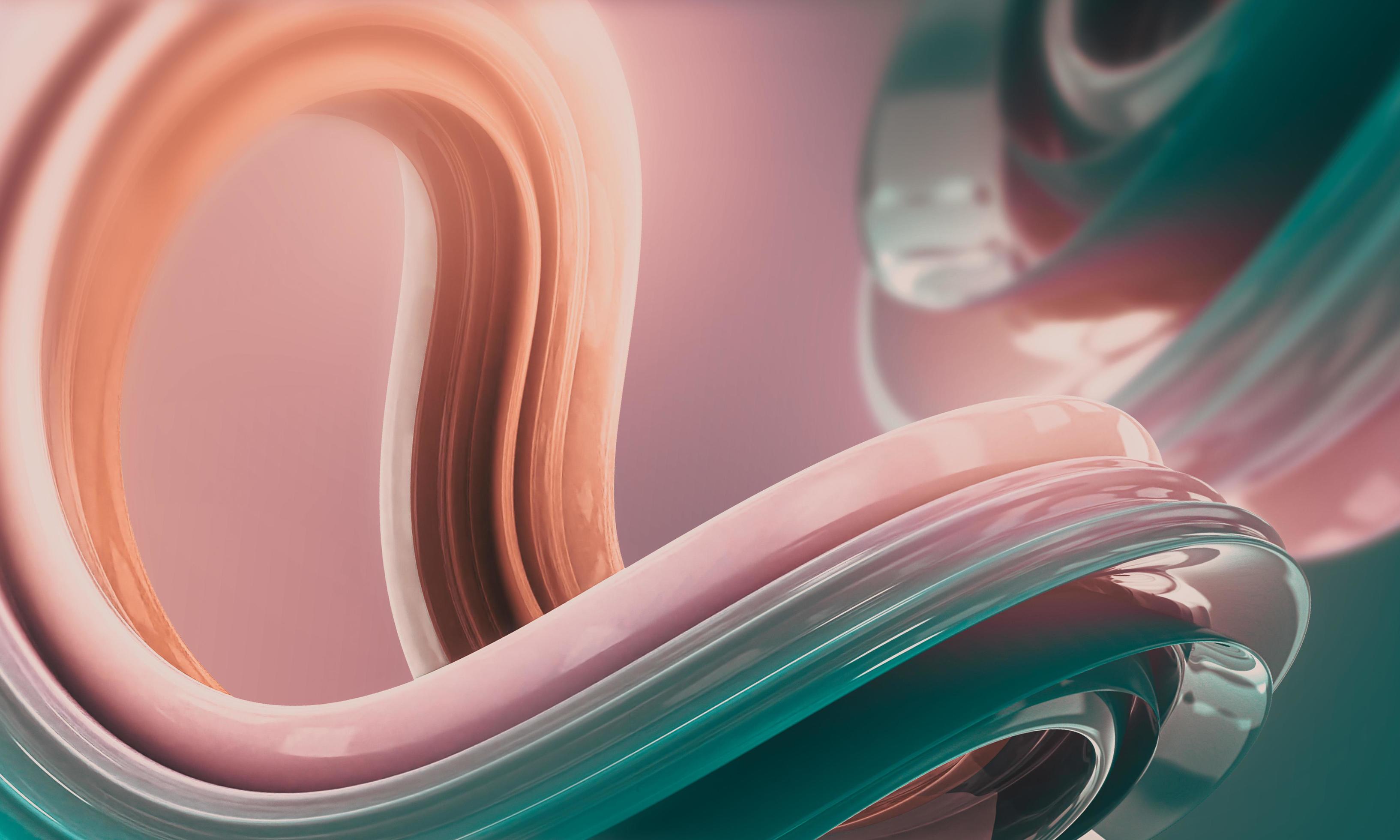 3d Rendering Of Colorful Abstract Twisted Wavy Shape In Motion Computer Generated Geometric
