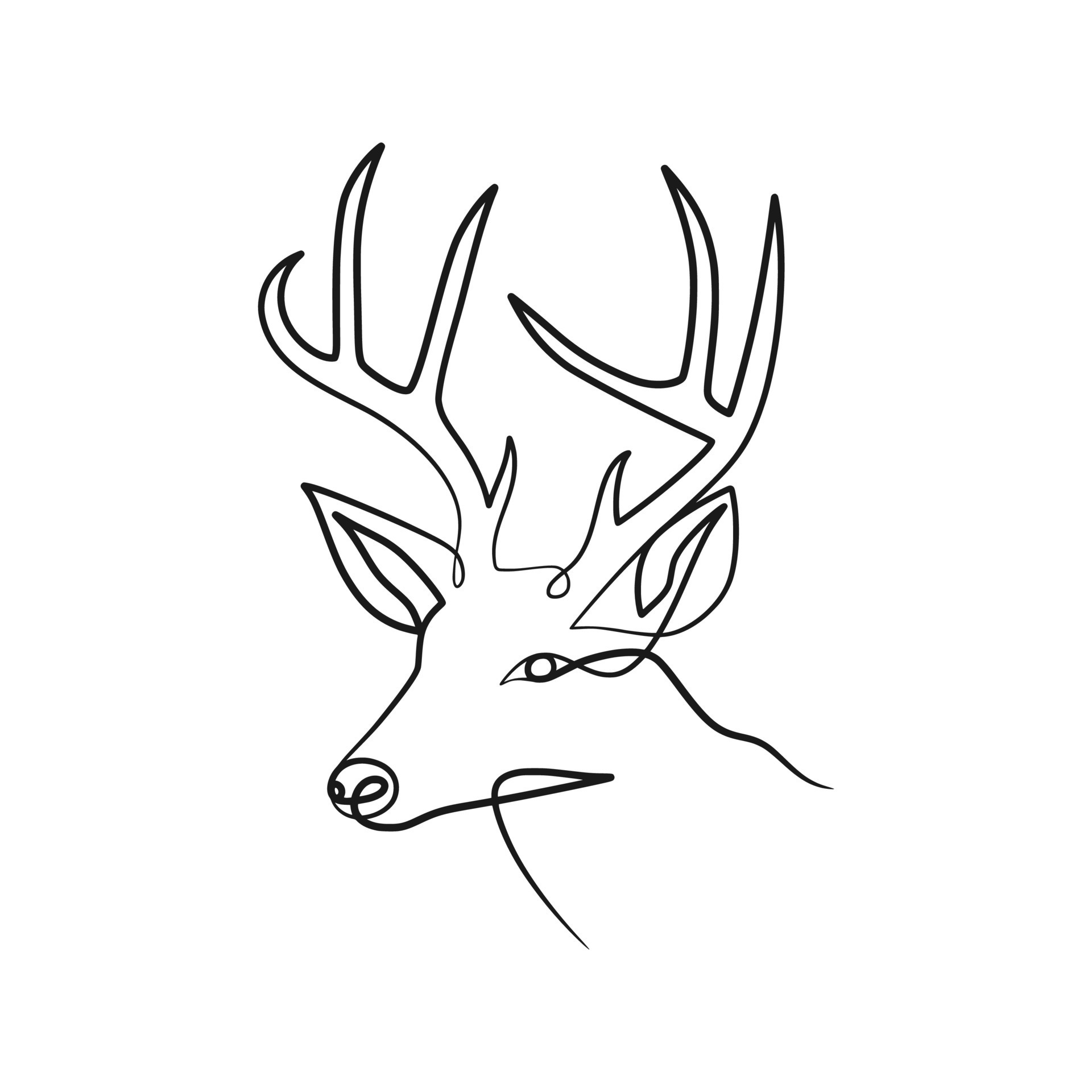 Deer Antlers Drawing Easy