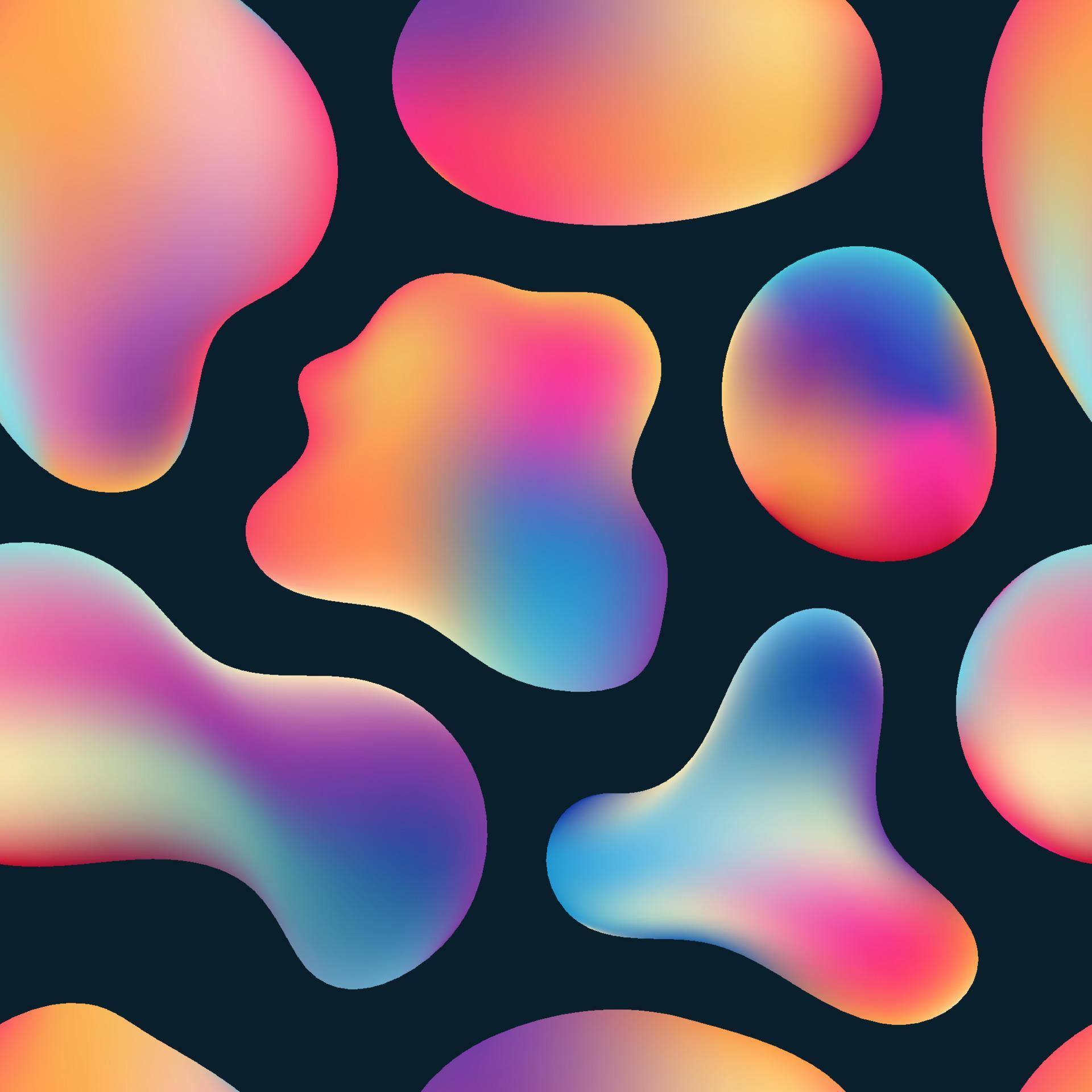 Abstract 3d Vibrant Color Fluid Bubbles Shapes Seamless Pattern On Black Background 11559138