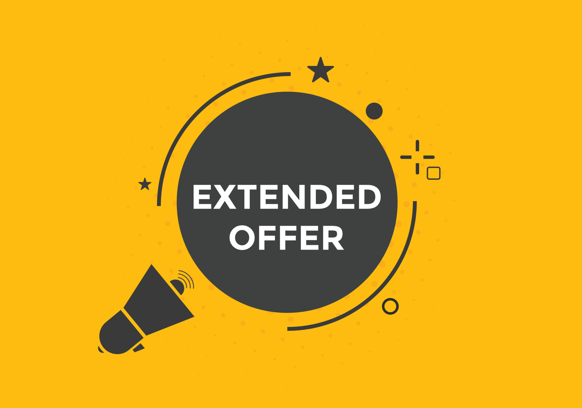 Extended offer button. Extended offer sign speech bubble. Web banner ...