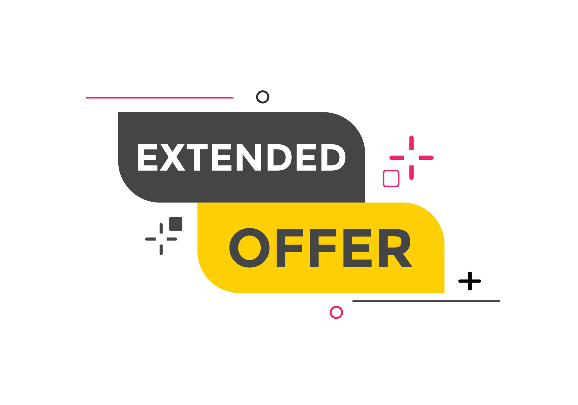 Extended offer button. Extended offer sign speech bubble. Web banner ...