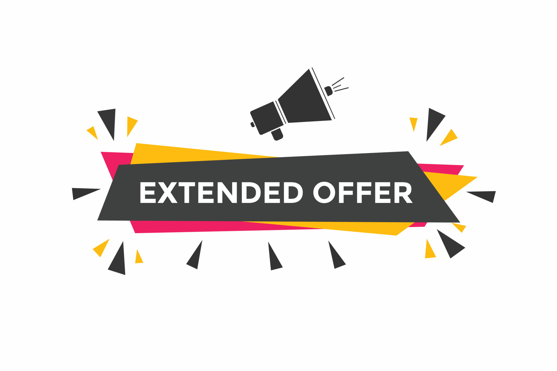 Extended offer Colorful label sign template. Extended offer symbol web ...