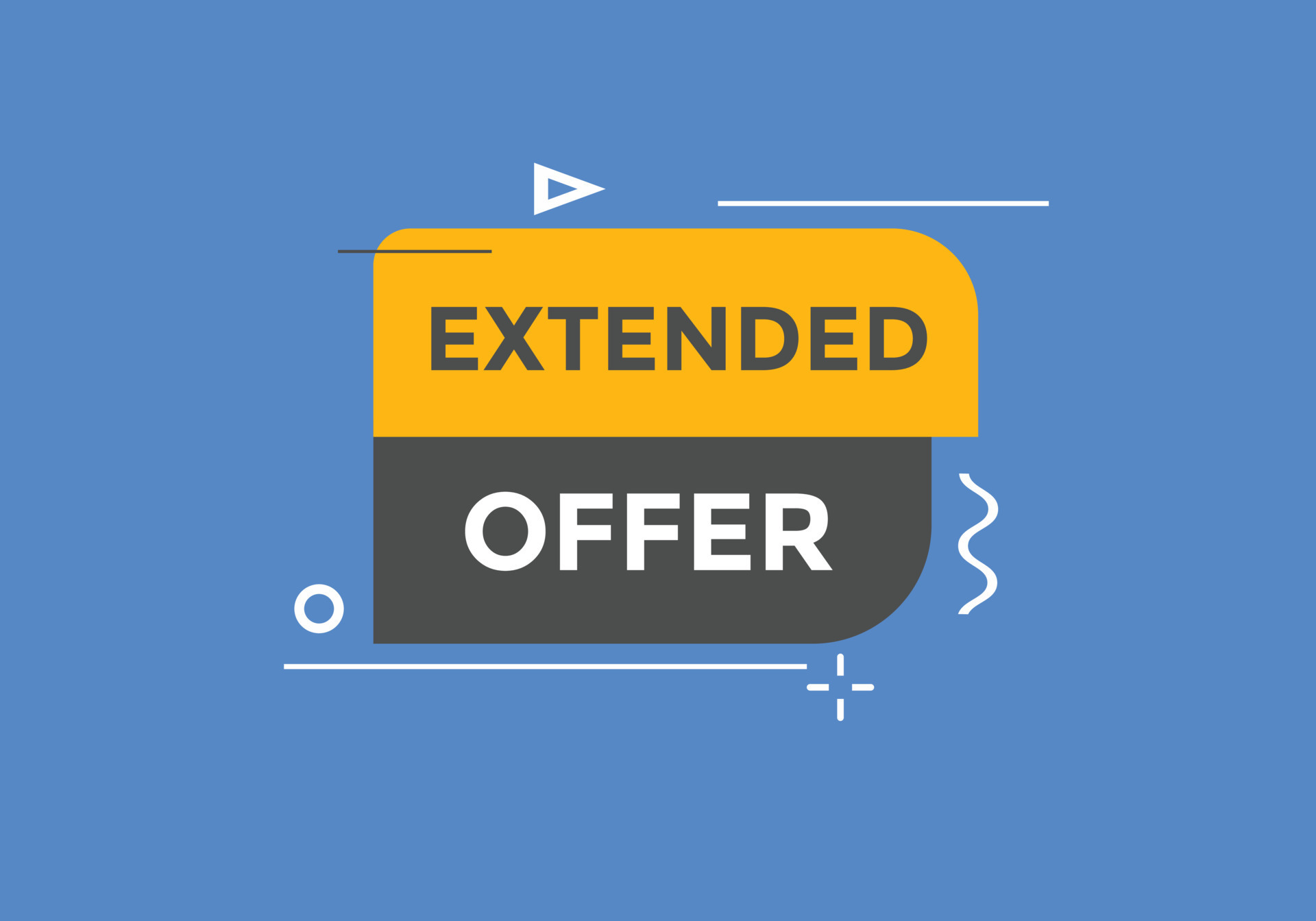 Extended offer Colorful label sign template. Extended offer symbol web ...