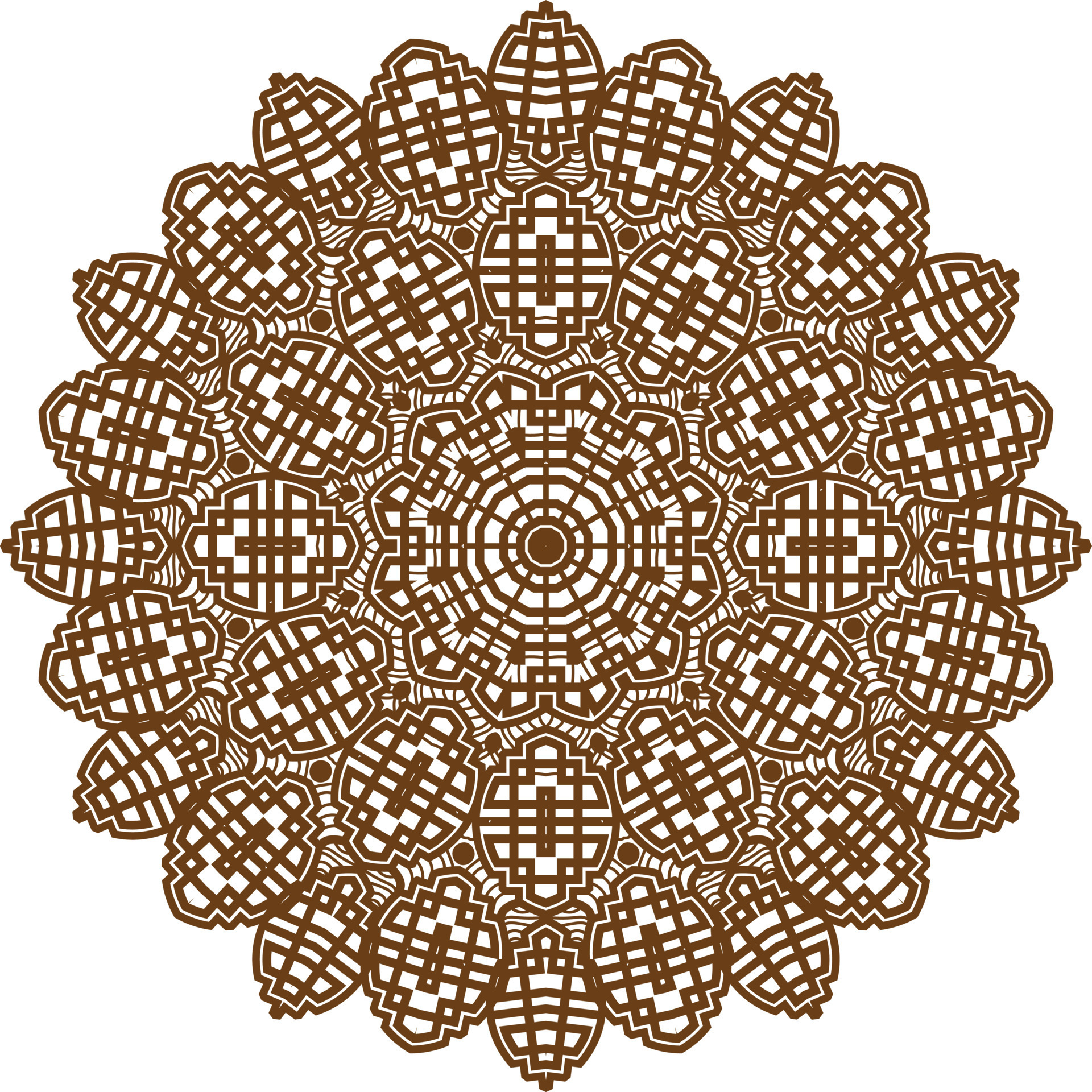 Deep Brown Color Mandala Pattern.Floral Circular Pattern Design.Floral ...