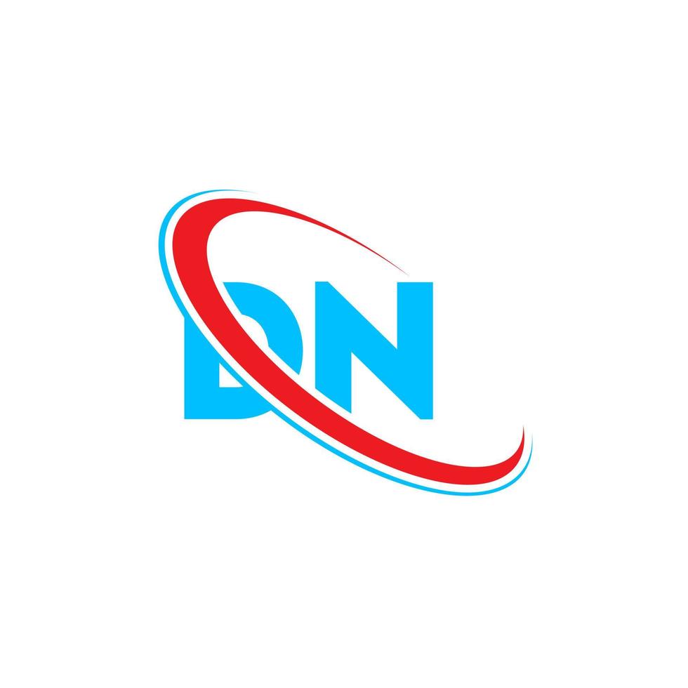 DN logo. DN design. Blue and red DN letter. DN letter logo design. Initial letter DN linked ...