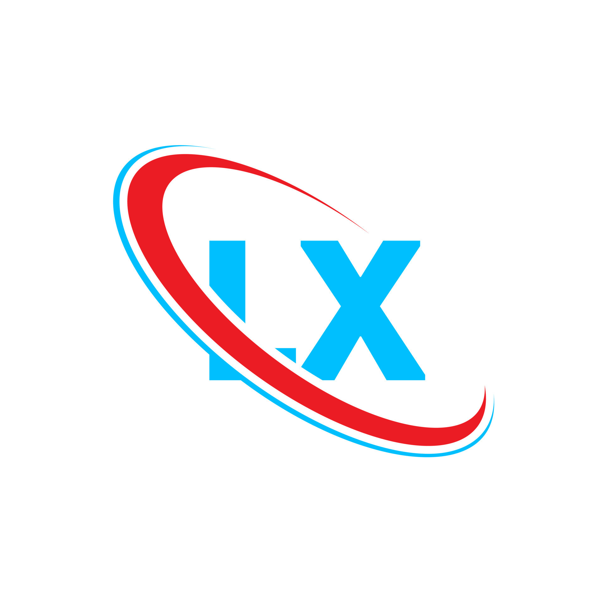 LX logo. LX design. Blue and red LX letter. LX letter logo design. Initial letter LX linked ...