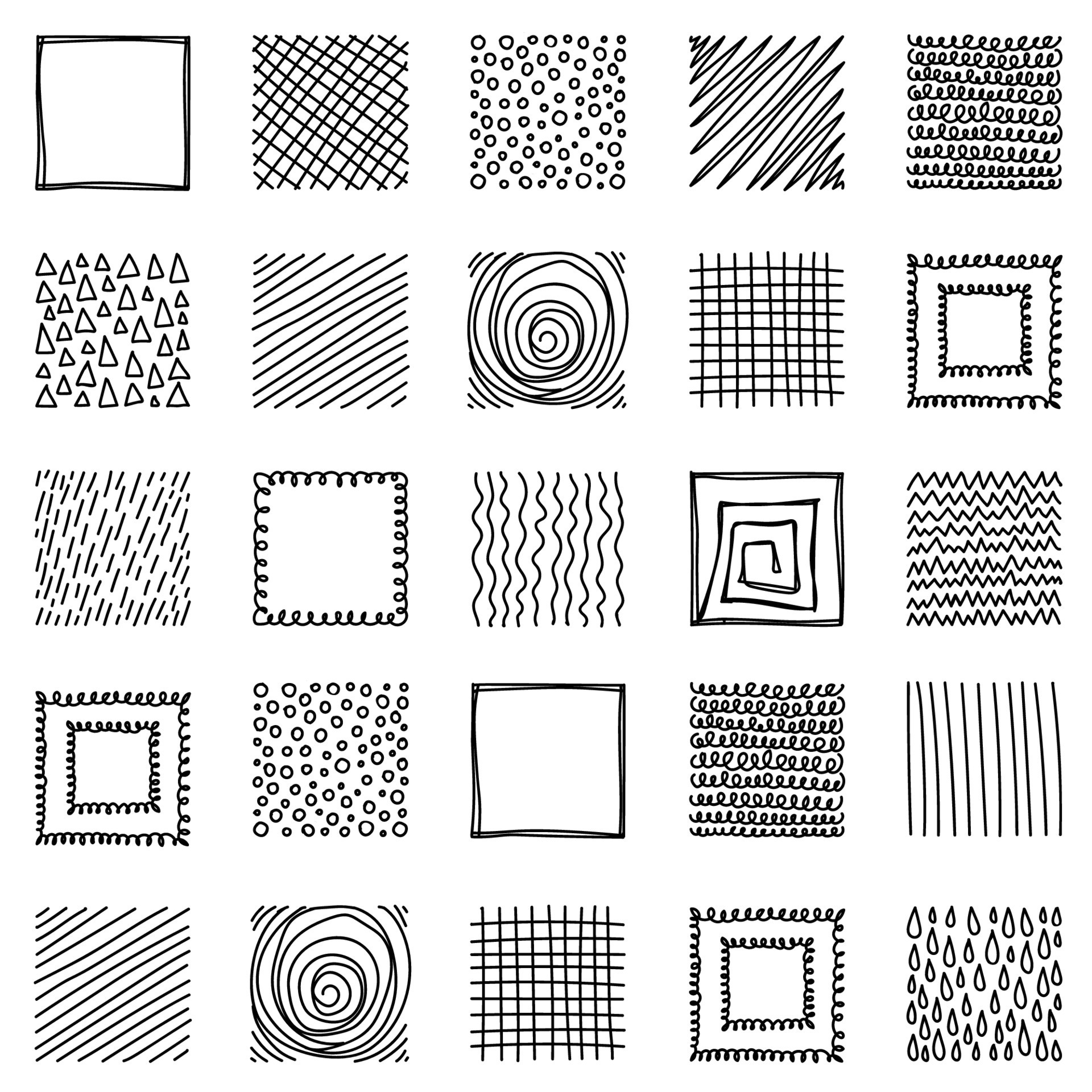 Square Abstract Line Black Seamless Patterns. Rectangle Contemporary
