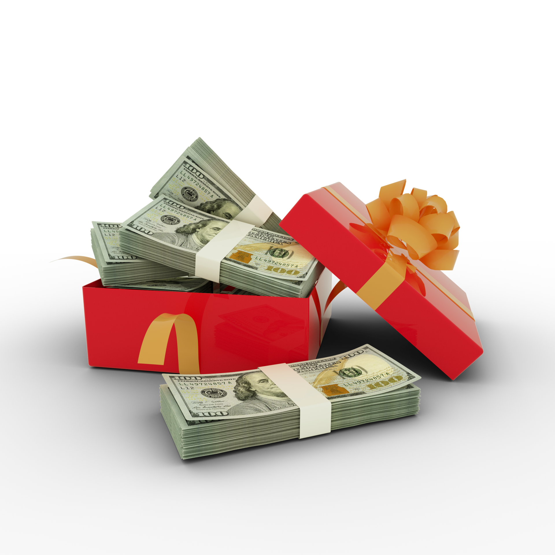 Stack Of 100 US Dollar Notes Inside An Open Red Gift Box Bundles Of US stack-of-100-us-dollar-notes-inside-an-open-red-gift-box-bundles-of-us