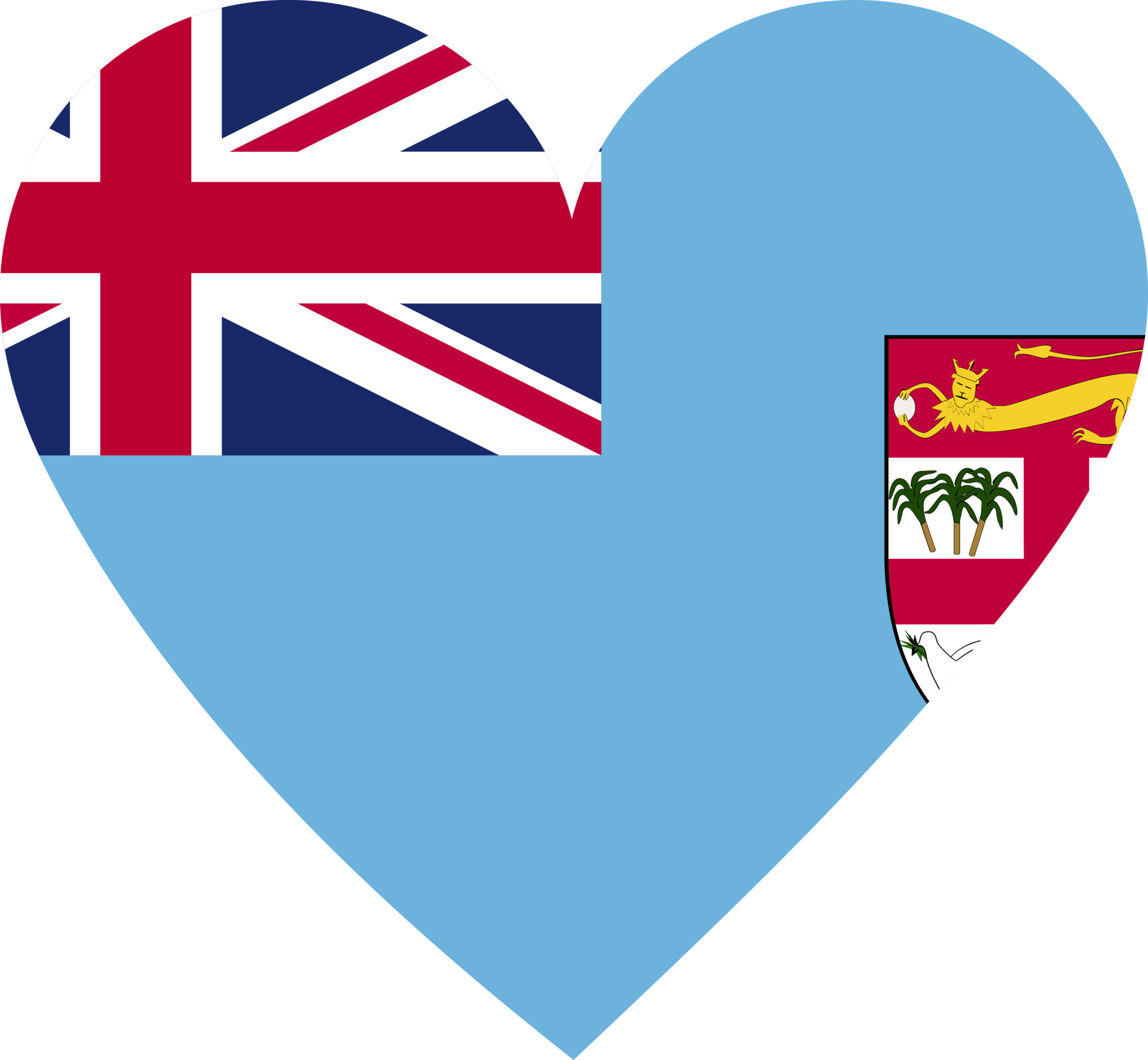 Fiji Flag In The Shape Of A Heart 11571301 Png
