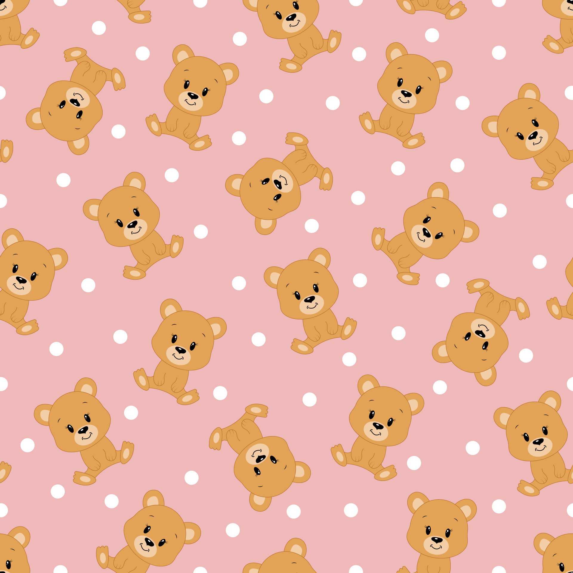 Cute Cartoon Bear Vector Illustration Seamless Pattern 11572958