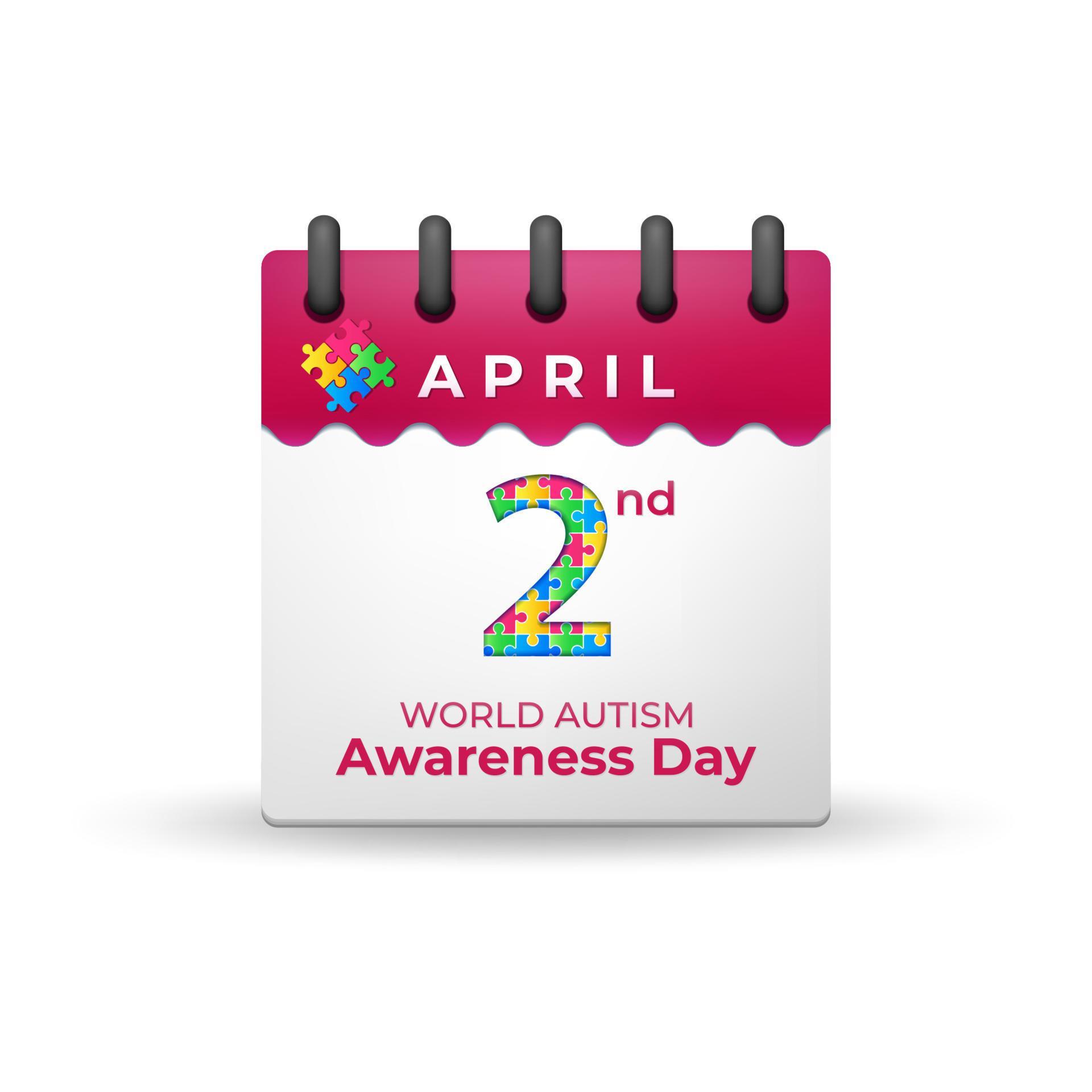 World Autism Awareness Day on 2nd April Calendar, Vector Illustration 11573702 Vector Art at ...