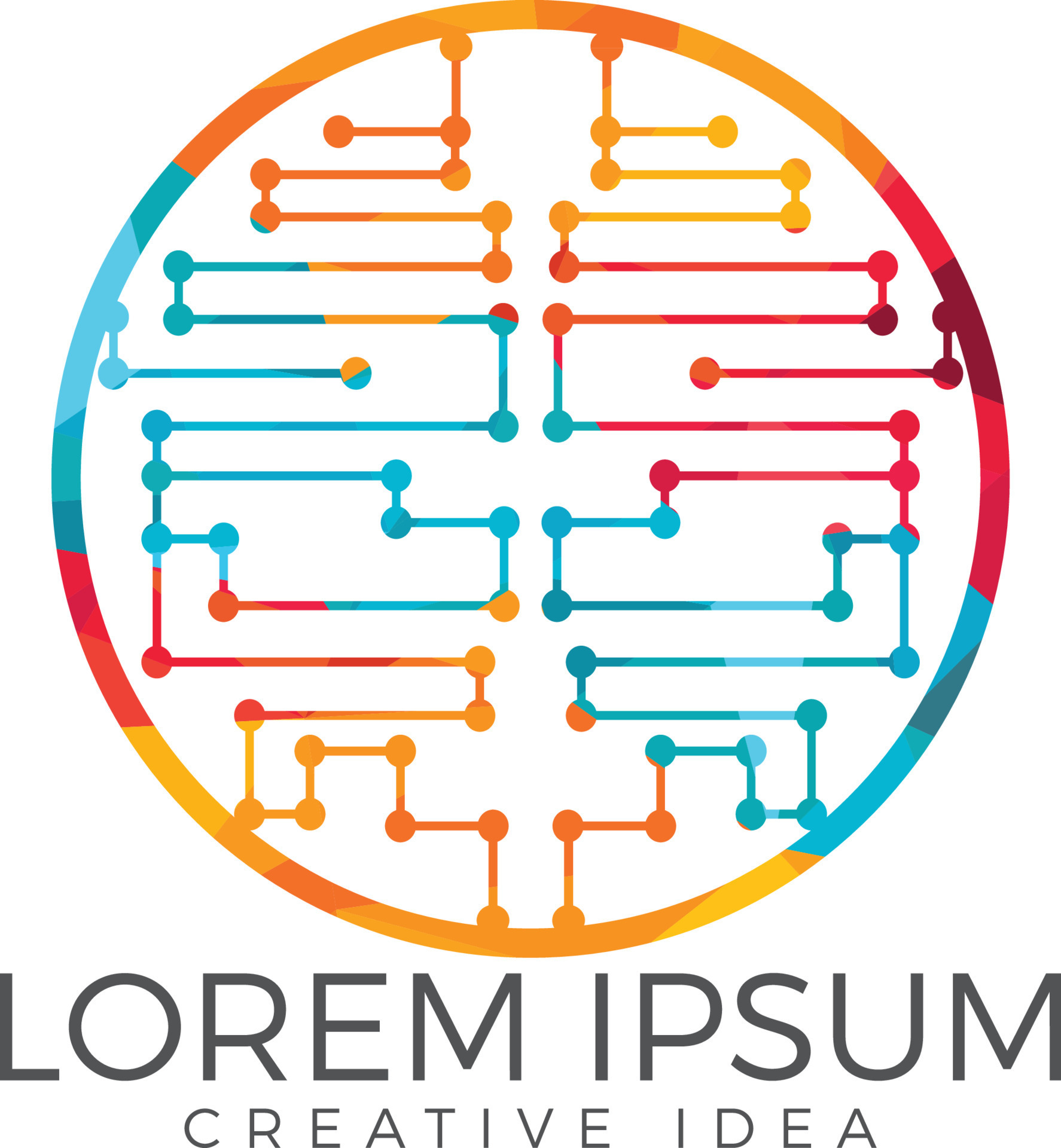 Abstract data sharing network logo design. Technology, computer, data ...