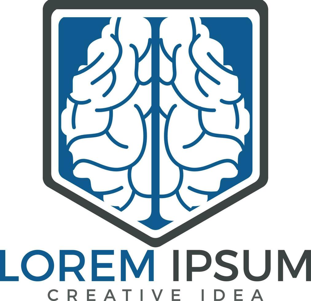 diseño creativo del logotipo del escudo cerebral. pensar en el concepto ... diseño creativo del logotipo del escudo cerebral. pensar en el concepto ...