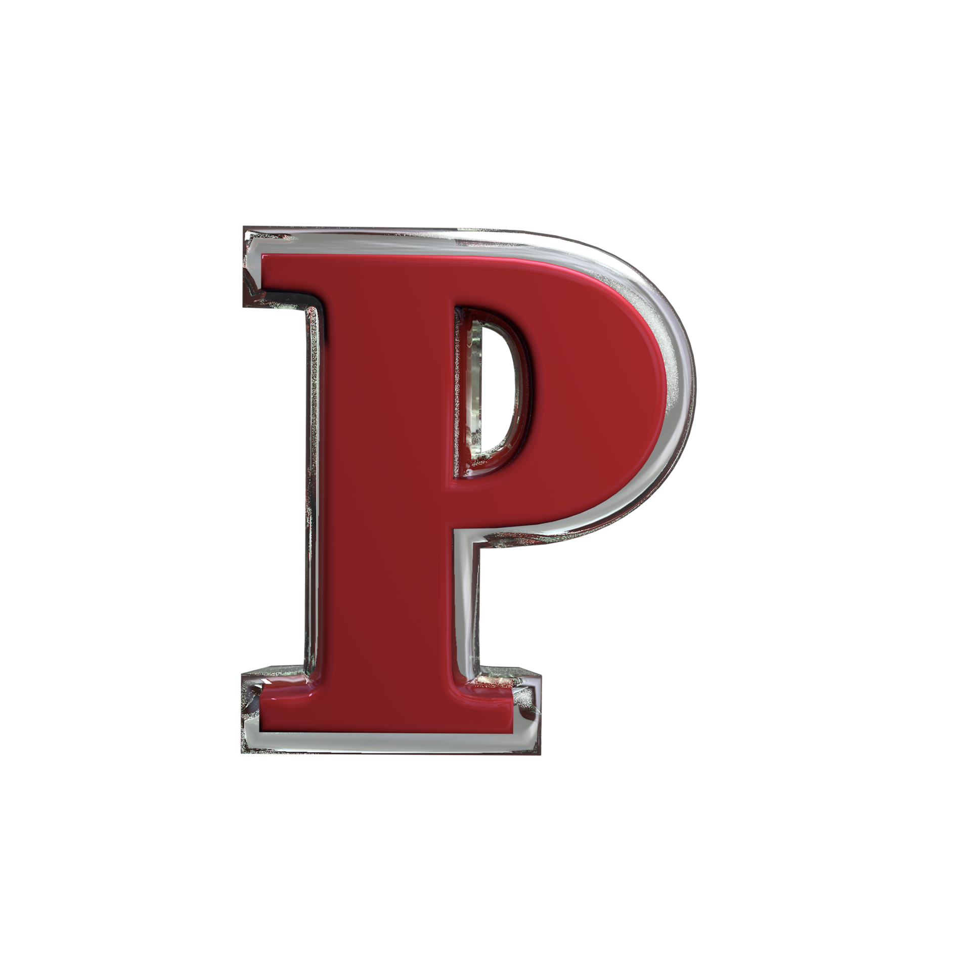 Letter P 3D Render mental red color 11577345 PNG Letter P 3D Render mental red color 11577345 PNG