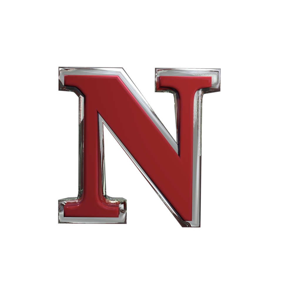 Letter N 3d Render Mental Red Color 11577350 Png