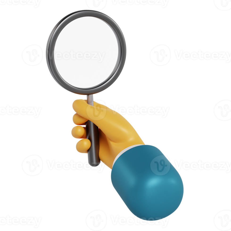 3d Hand Hold Magnifying Glass 11577590 Png