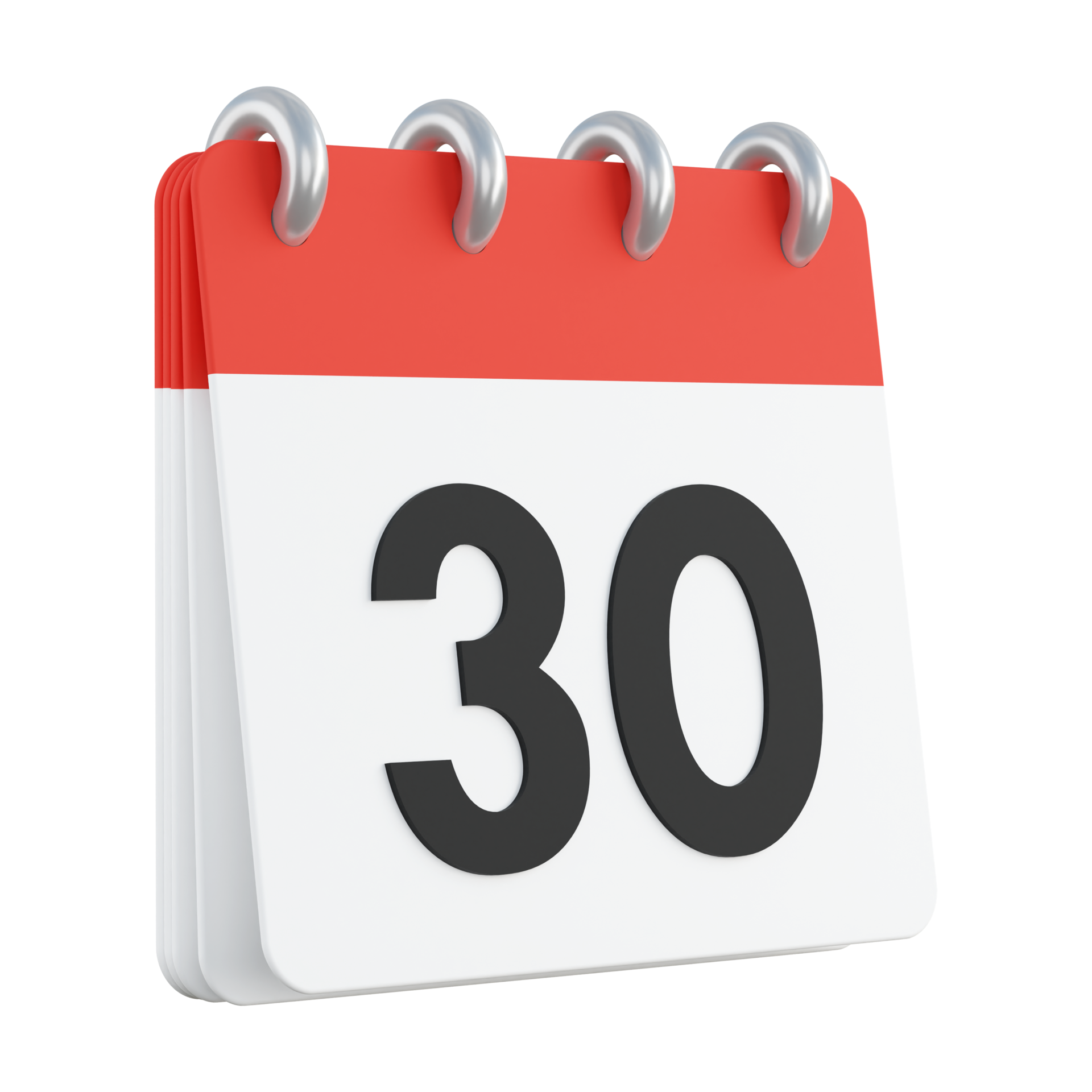 30 en render 3d de calendario 11577695 PNG