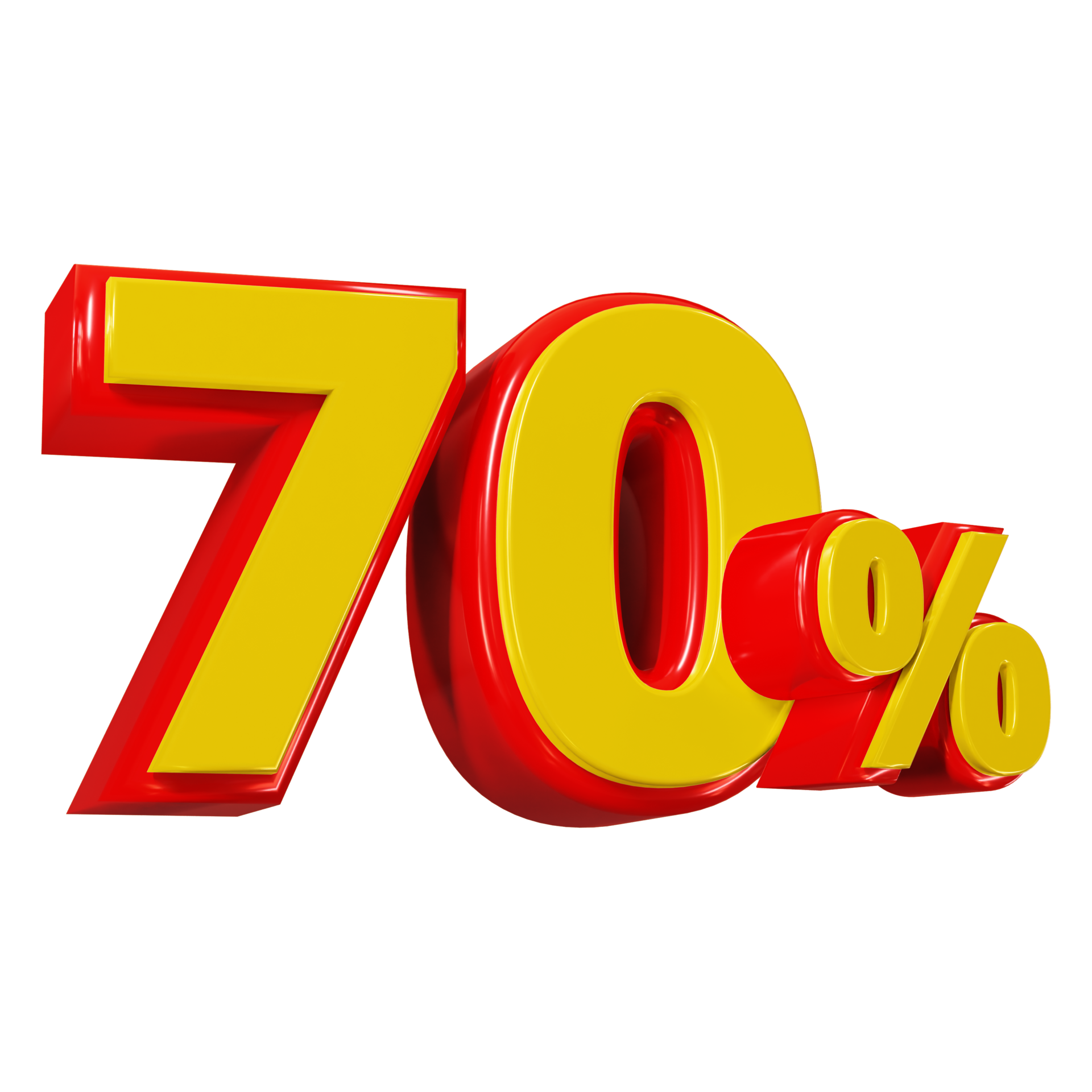 3D render of 70 percent discount for marketing and sale 11577750 PNG