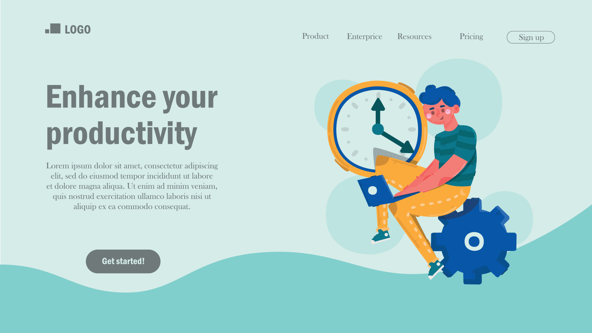 Productivity Concept for Landing Page 11581478 Vector Art at Vecteezy