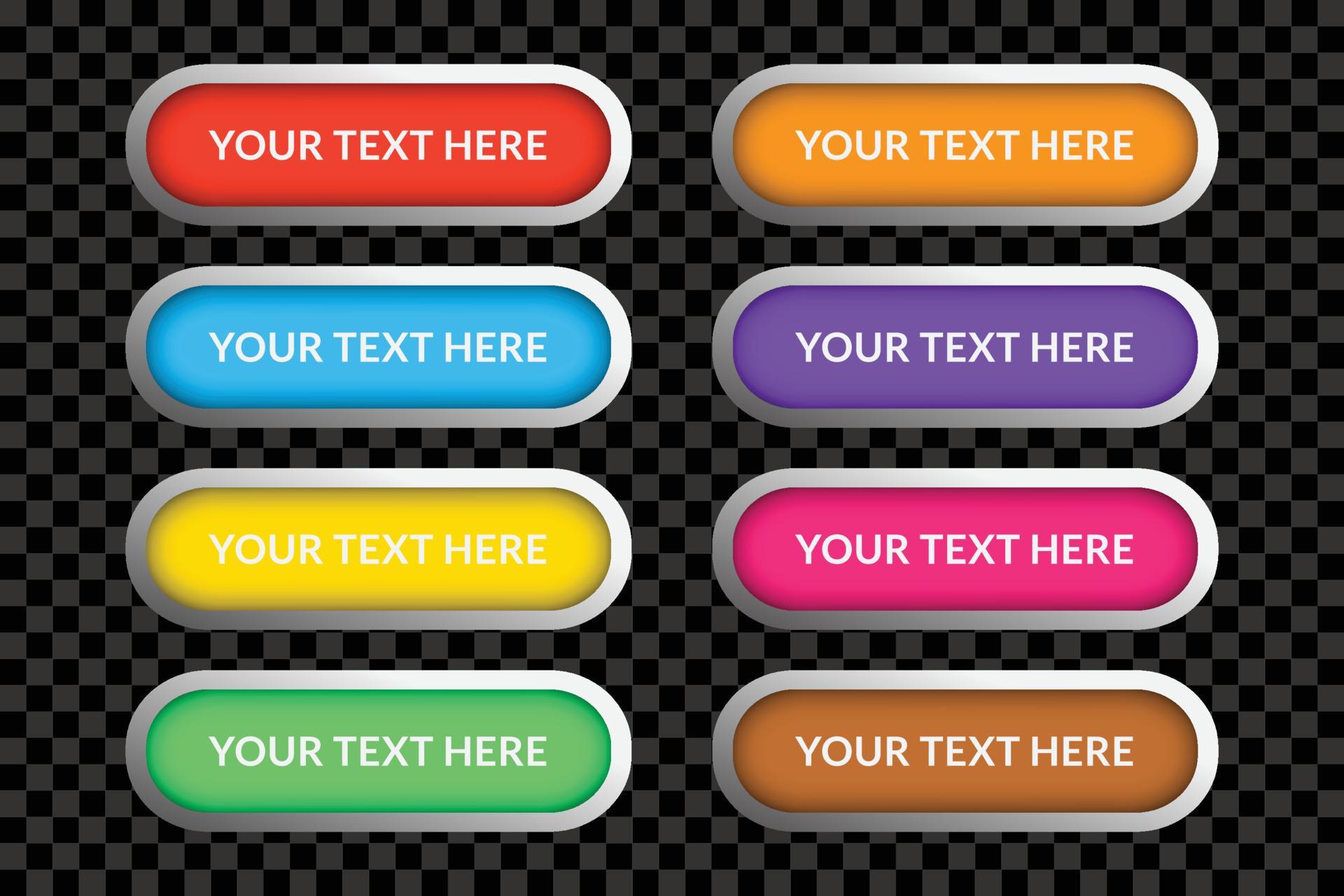 colorful label banner template design, web buttons, collection vector ...