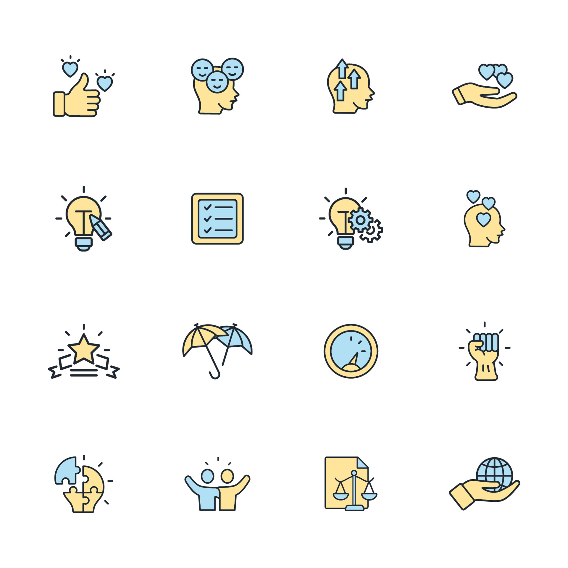 Core Values Icons Set Core Values Pack Symbol Vector Elements For
