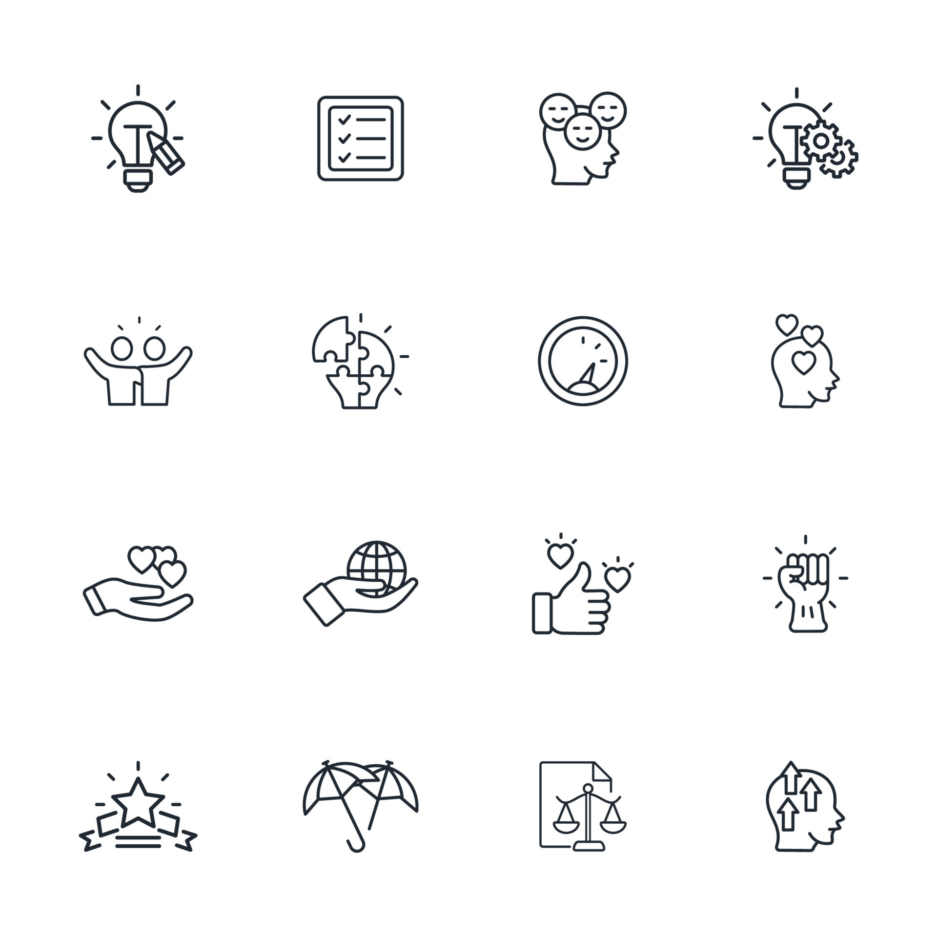 Core Values Icons Set Core Values Pack Symbol Vector Elements For