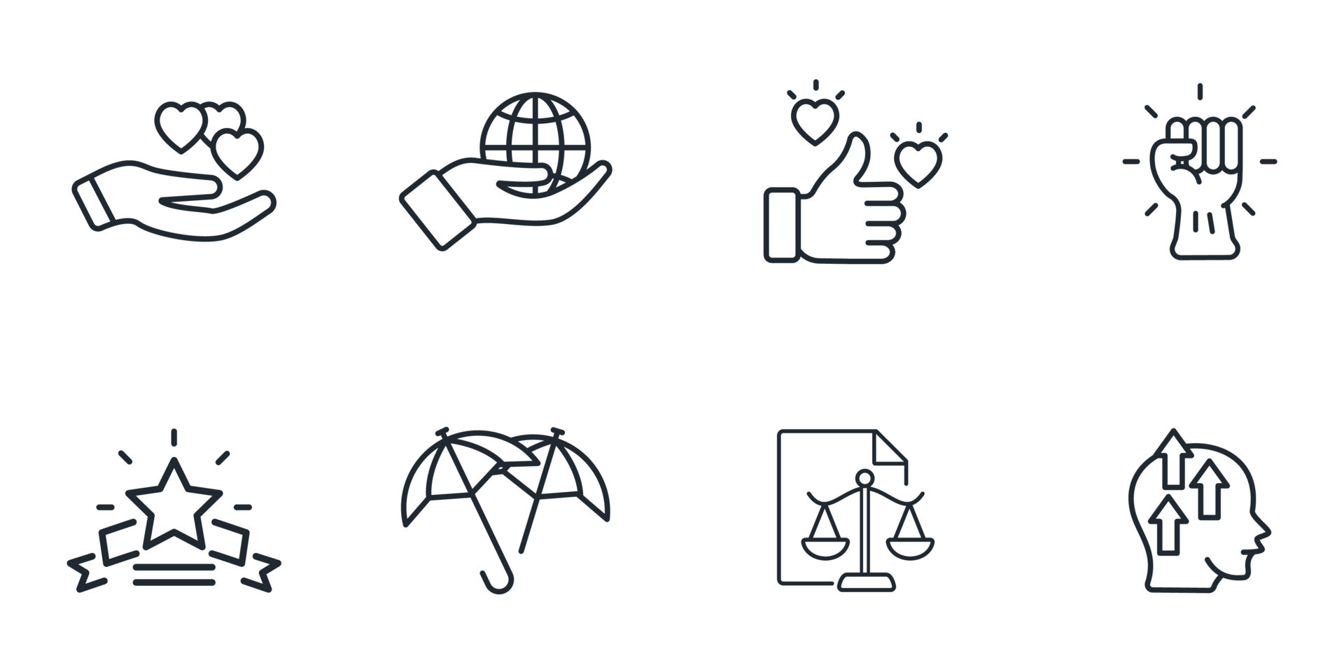 Core Values Icons Set Core Values Pack Symbol Vector Elements For
