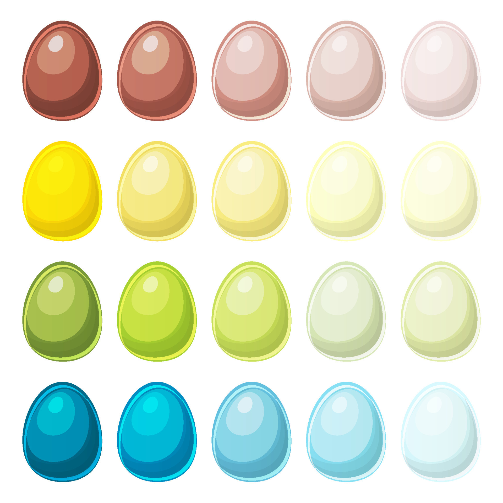 Color palette on Easter eggs, colorful swatch shades for design. Vector ...