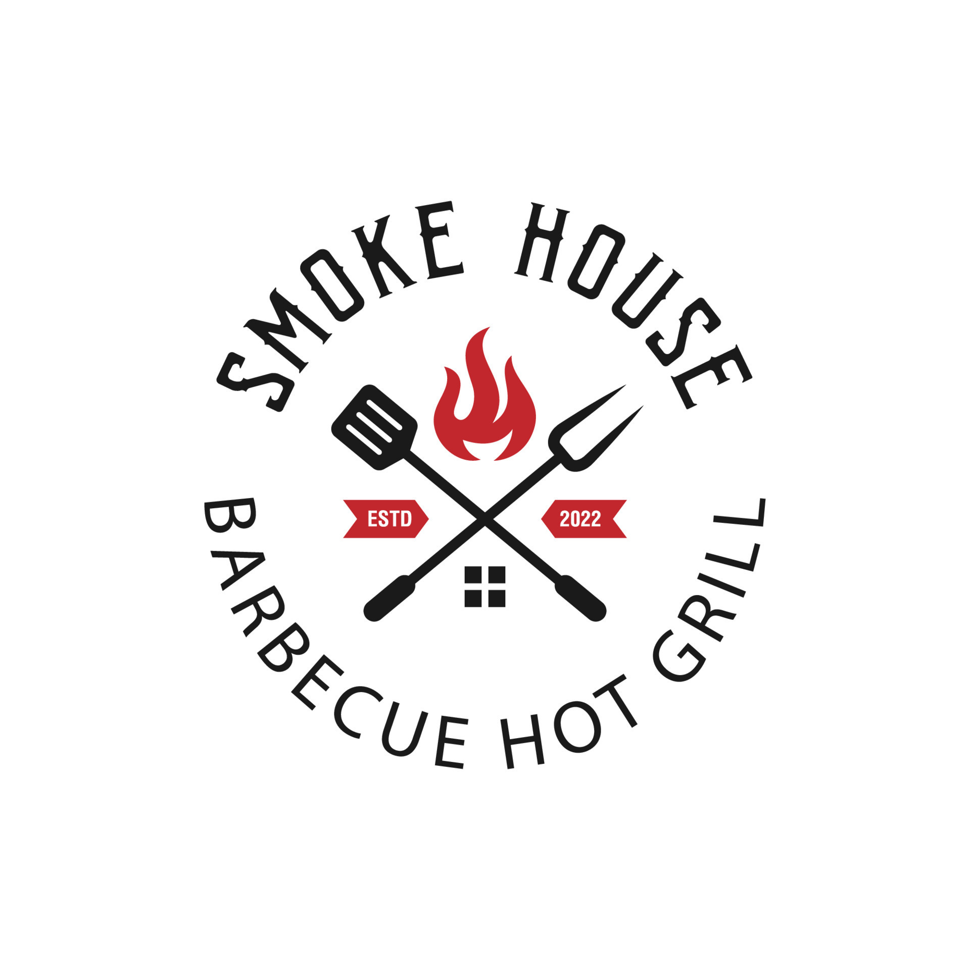 Vintage Classic Logos Of Smoke House Barbecue Bbq Smoke And Grill