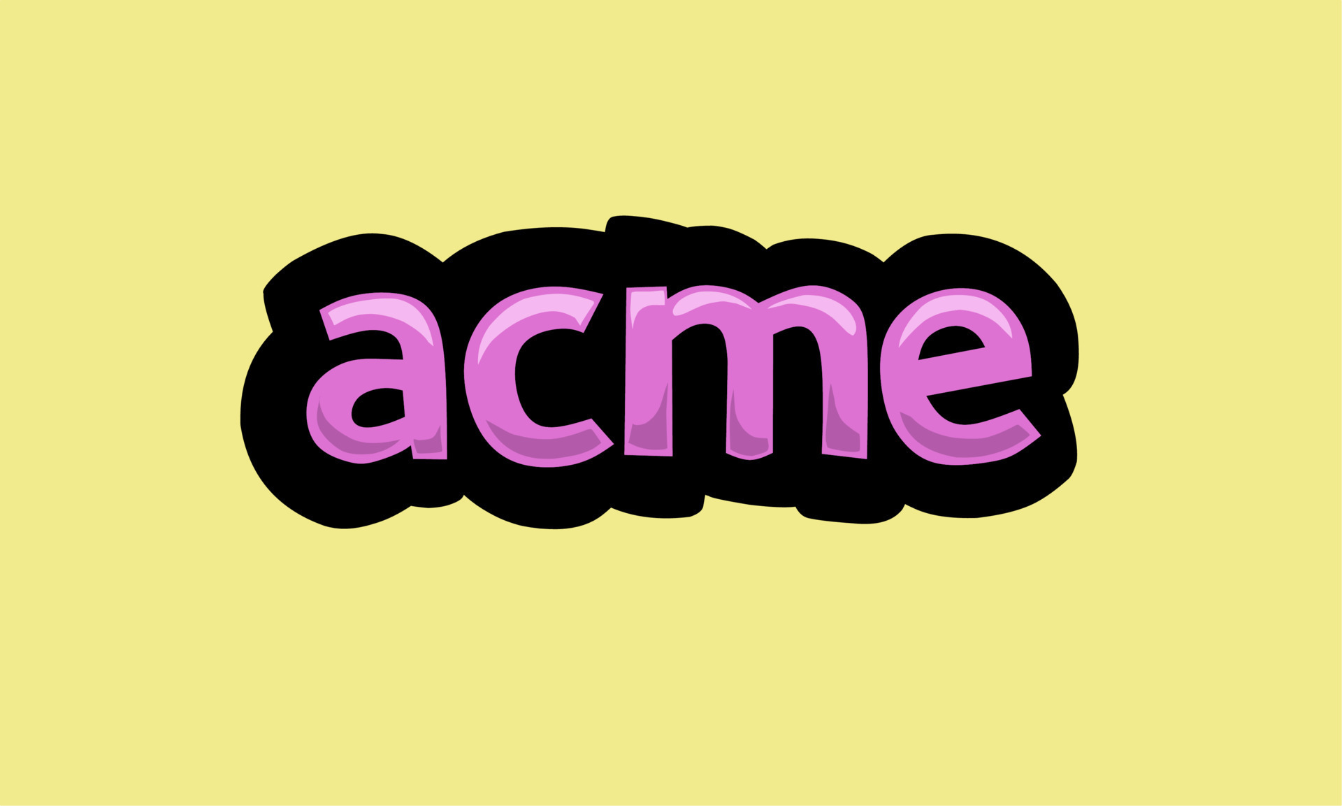 ACME writing vector design on a yellow background 11594293 Vector Art ...