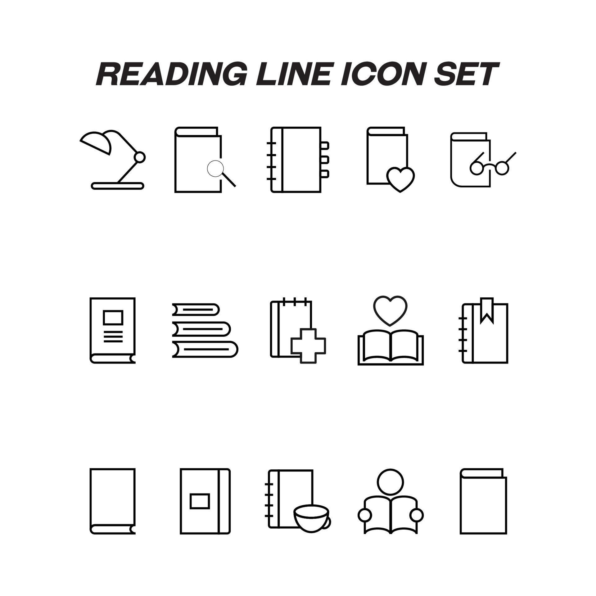 Reading and education concept. Modern outline symbols suitable for web ...