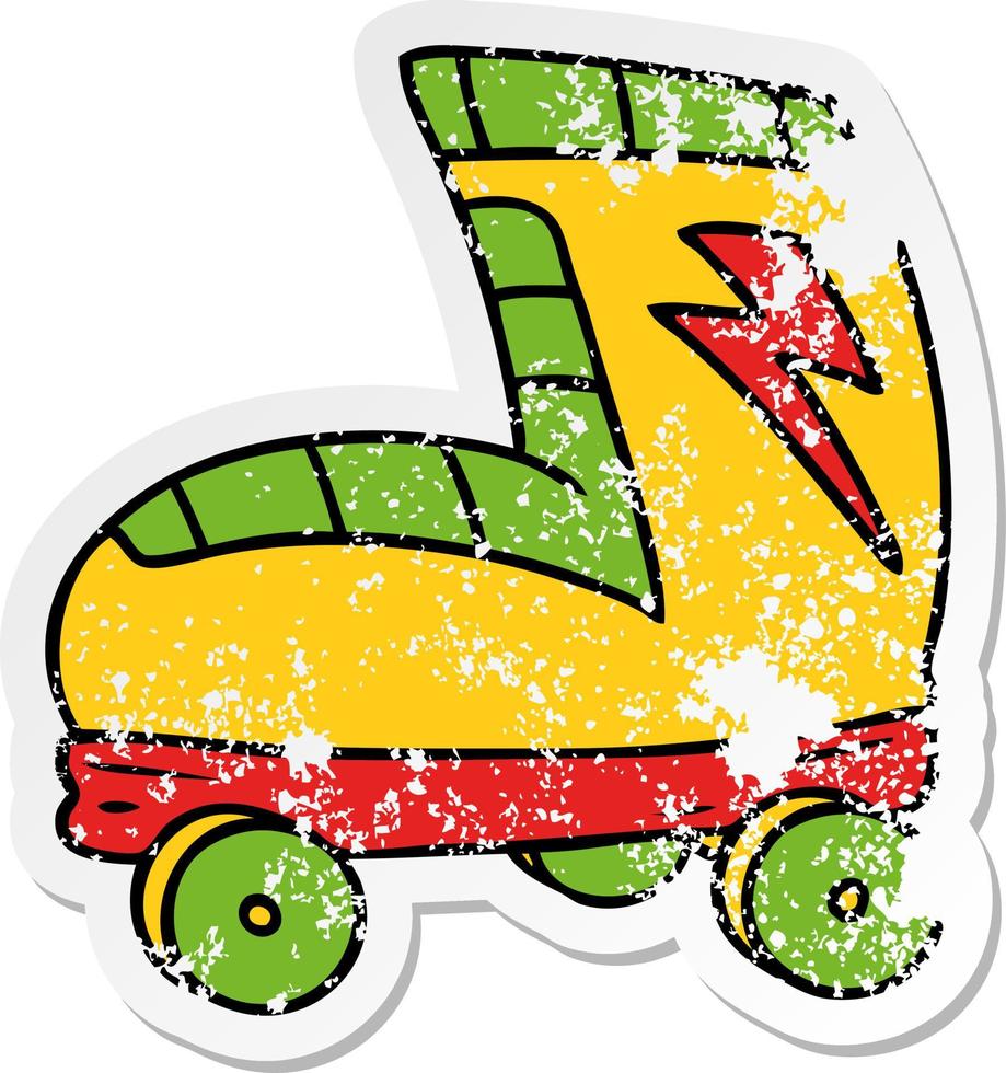 distressed sticker cartoon doodle roller skate boot 11601862 Vector Art ... distressed sticker cartoon doodle roller skate boot 11601862 Vector Art ...