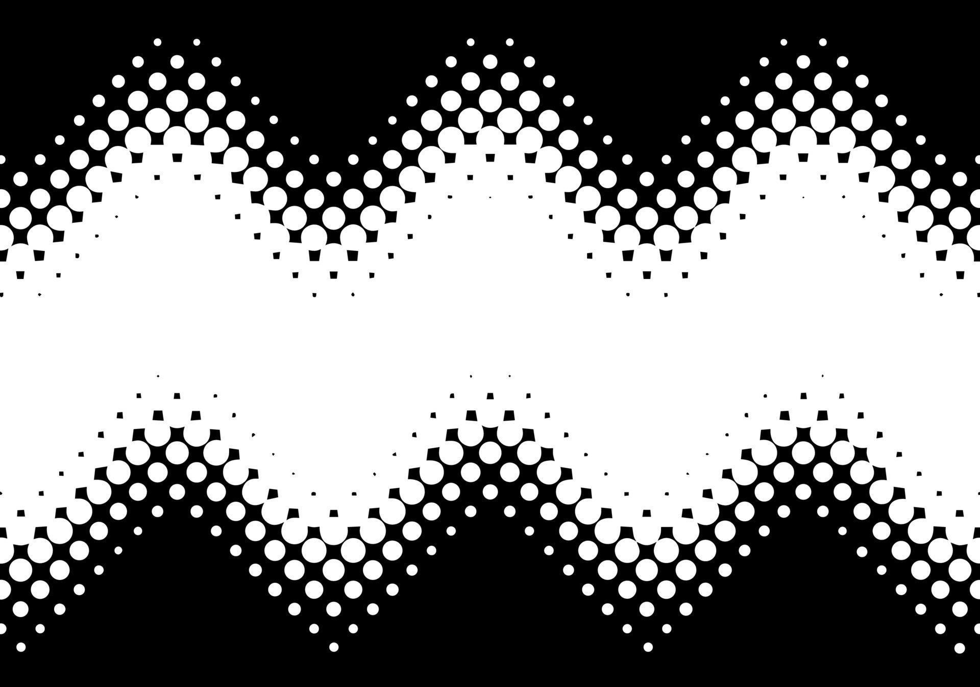 Zigzag halftone seamless border. Polka dots fade gradient zig zag ...