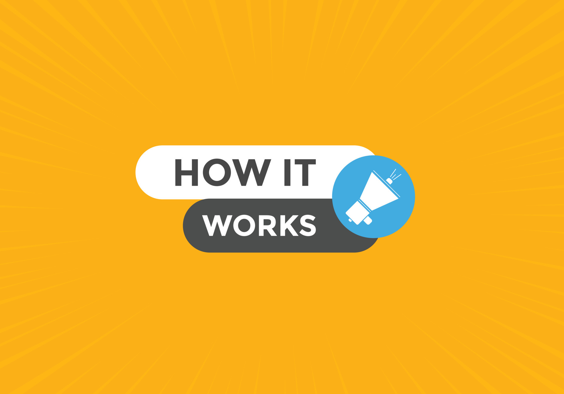How it works Colorful label sign template. How it works symbol web ...
