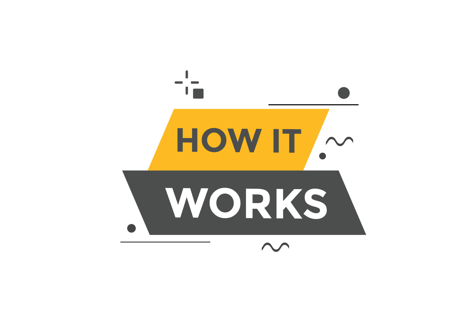 How it works text button. How it works sign speech bubble. Web banner ...