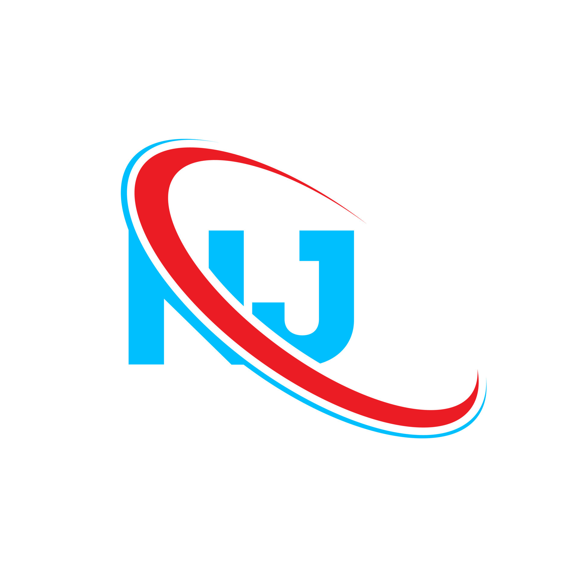 Nj Logo Nj Design Blue And Red Nj Letter Nj Letter Logo Design Initial Letter Nj Linked
