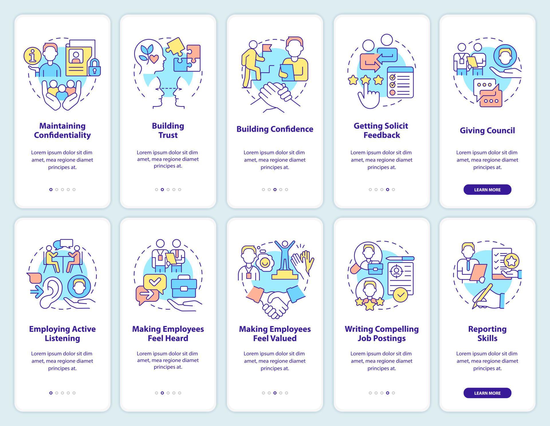 Hr Skills Onboarding Mobile App Screen Set Employment Walkthrough 5