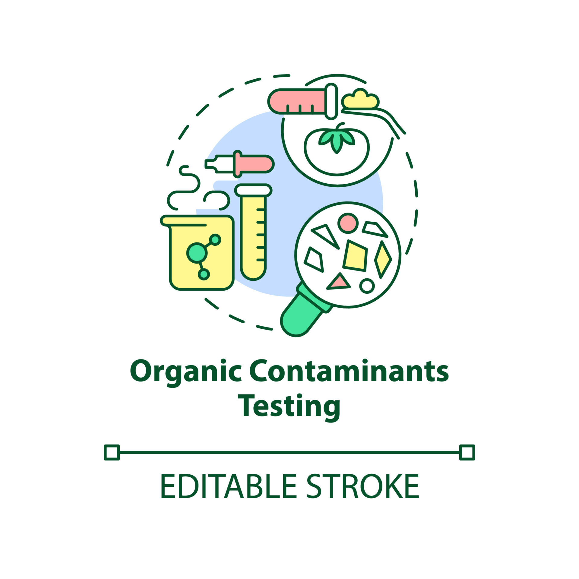 Organic Contaminants Testing Concept Icon Analysis Service Abstract