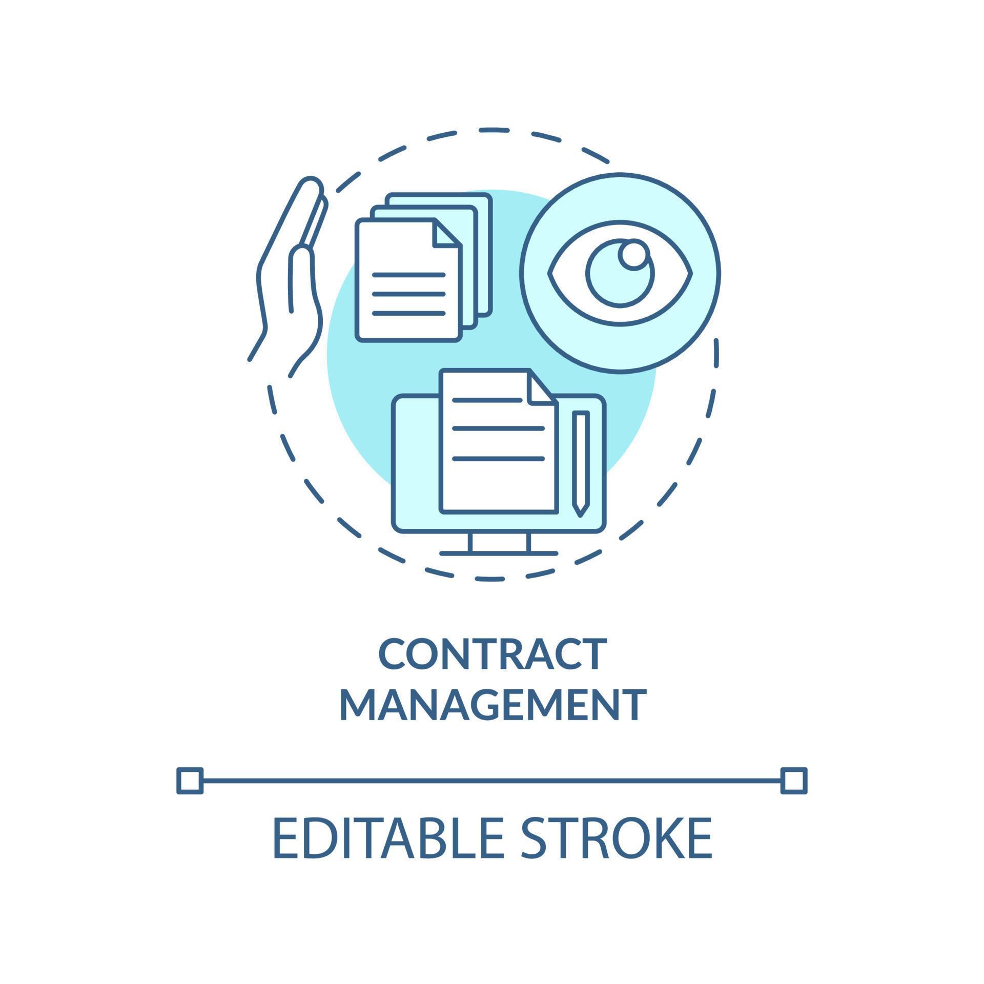 Contract Management Turquoise Concept Icon Examples Of Automation In Business Abstract Idea
